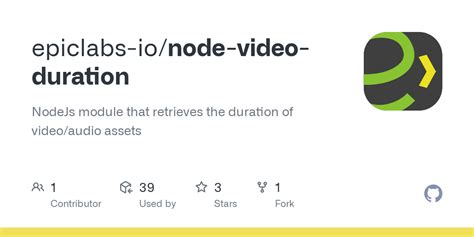 Github Epiclabs Ionode Video Duration Nodejs Module That Retrieves