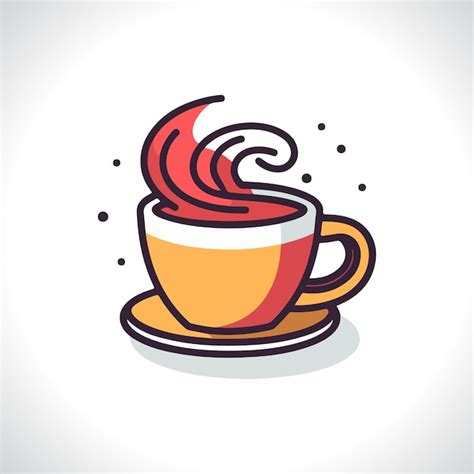 커피 컵 로고 디자인 커피 컵 벡터 일러스트 레이 션 프리미엄 벡터