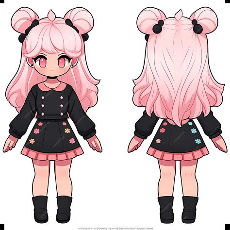 Premium Photo Adorable Kawaii Chibi Anime Character Model Sheet Art