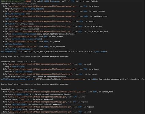 Wandb Log Code Causes Network Error TransientError W B Help W B
