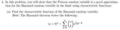 Solved 4 In This Problem You Will Show That The Poisson