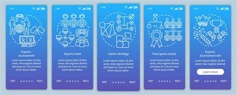 Esports Tournament Onboarding Mobile App Page Screen Vector Template Online Video Game