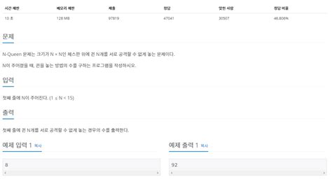 알고리즘 풀이 Backtracking N Queen