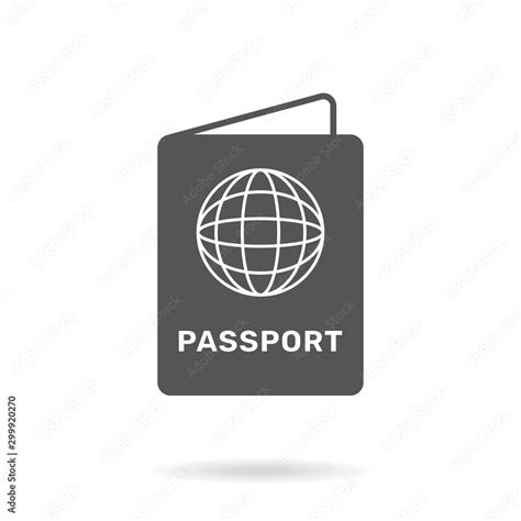 Passport Icon On White Background Liner Passport Icon On White