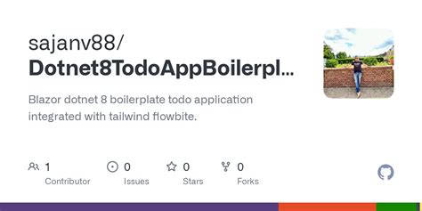 GitHub Sajanv Dotnet TodoAppBoilerplate Blazor Dotnet Boilerplate Todo Application