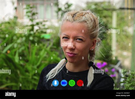 Girl Talking On A Video Call In The Computer For The Background Video
