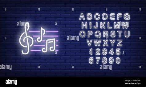 Treble Clef And Notes Neon Sign Stock Vector Image And Art Alamy