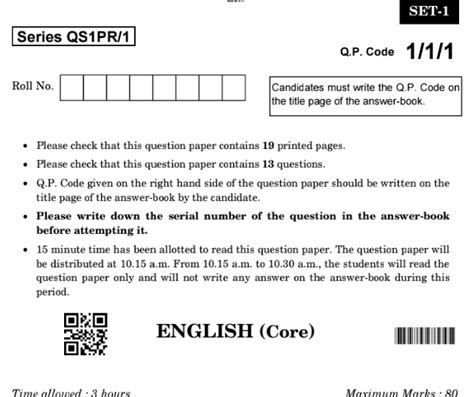 SET 1 Series QS1PR 1 QP Code 1 1 1 Roll No StudyX