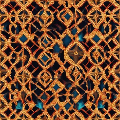 Seamless Tileable Geometric Pattern With Symmetrical Ornament Premium Ai Generated Image