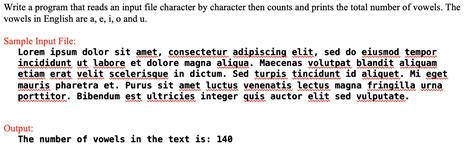 Solved Write A Program That Reads An Input File Character By Chegg Com