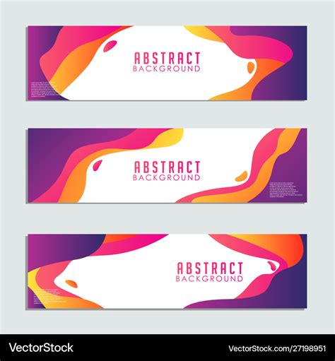 Set Fluid Banner Background Fluid Template Vector Image