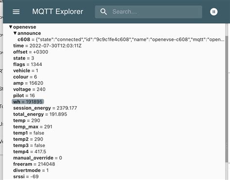 Does Not Report Wh To Mqtt · Issue 399 · Openevseopenevseesp32firmware · Github