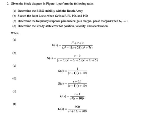 Given The Block Diagram In Figure Perform The Following Tasks 1