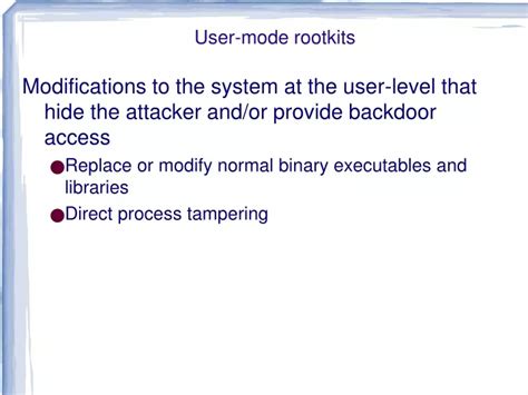 Ppt User Mode Rootkits Techniques And Implications Powerpoint
