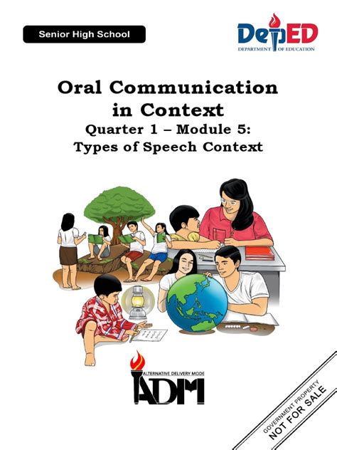 Oral Communication In Context Quarter 1 Module 5 Types Of Speech Context Pdf