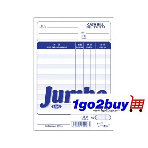 Uni Paper Jumbo Cash Bill Book Buku Bil Tunai S X Ply S Shopee Malaysia
