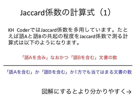 jaccard係数の計算式と特徴（1）