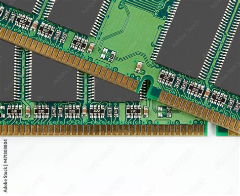 RAM Memory Chip Close Up Microelectronics RAM Macro Computer