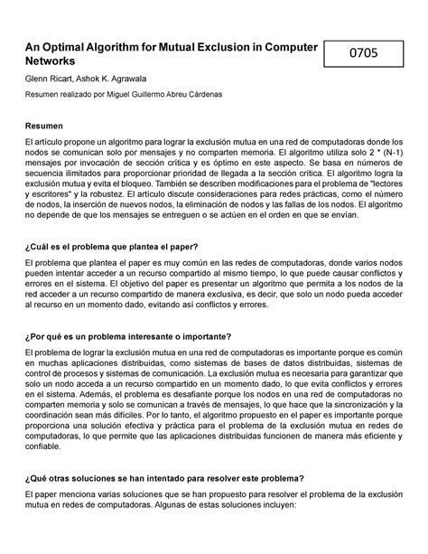 An Optimal Algorithm For Mutual Exclusion In Computer Networks An