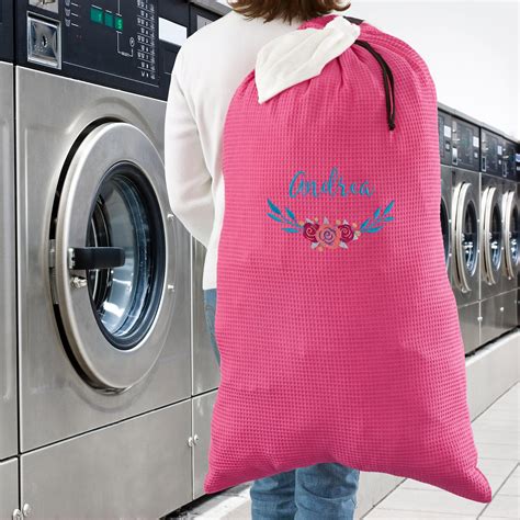 23772 Floral Embroidered Laundry Bag
