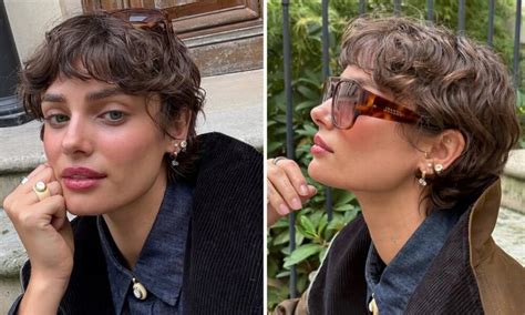 Model Taylor Hill Shows Off Flawless Skin And Perfectly Tousled Pixie