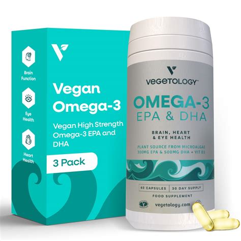 Vegetology Vegan Omega 3 Supplement Epa And Dha With Vitamin D3 Alga