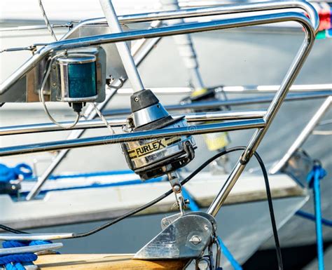 Roller Furling System For The Jib On A Sailboat Editorial Photo Image