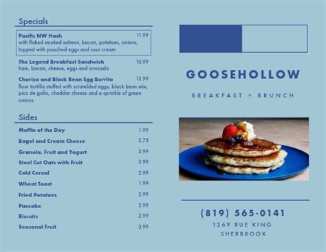 Blue Brunch Bifold Takeout Menu Template By Musthavemenus