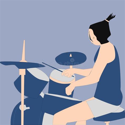 Hermosa Mujer Tocando Tambores Ilustraci N Del Vector Ilustraci N De