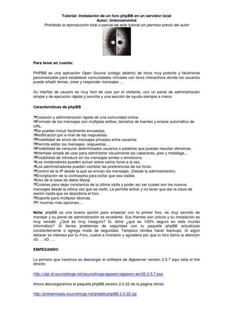 Instalación De Un Foro Phpbb En Un Servidor Local Pdf Servidor Web