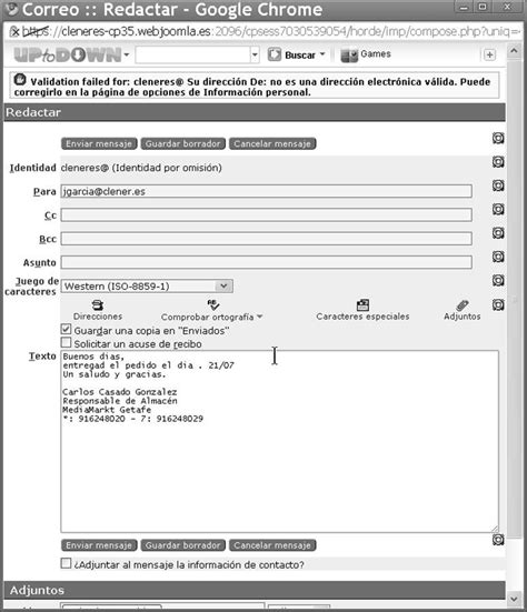 Error En Web Mail Joomla 15 Foro Webempresa