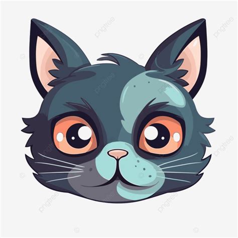 可爱的猫脸 向量 一隻藍貓的貼紙剪貼畫卡通臉 貼紙 剪貼畫向量圖案素材免費下載，png，eps和ai素材下載 Pngtree
