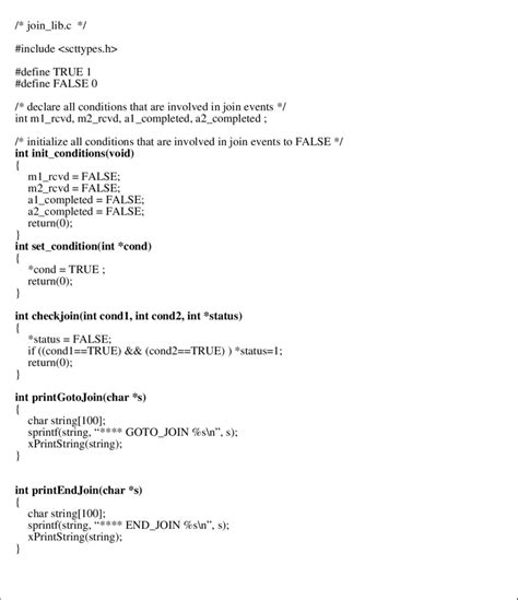 A Library Of C Functions That Supports Modeling The Join Events Download Scientific Diagram