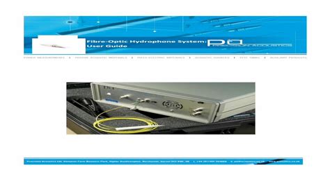 Pdf Fibre Optic Hydrophone System User Guide · Fibre Optic