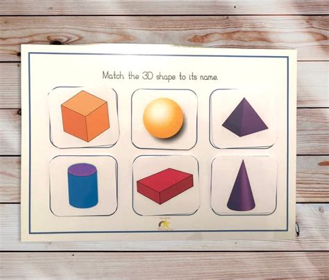 3d Shape Matching Activity Shapes Maths Matching Game Etsy Hong Kong