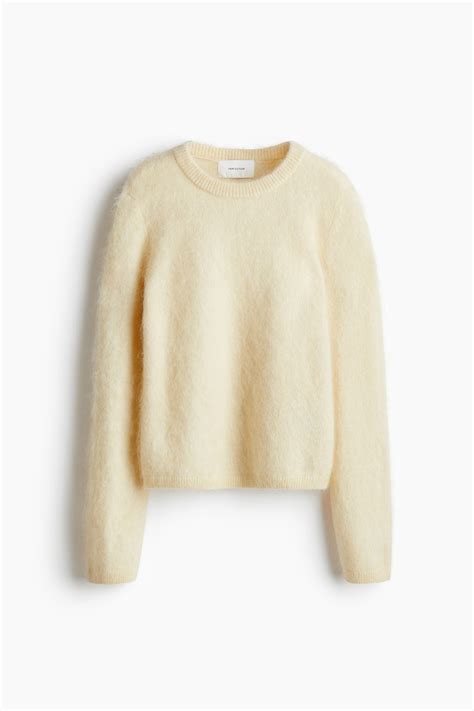 Mohair Blend Jumper Pale Yellow Ladies Handm Gb