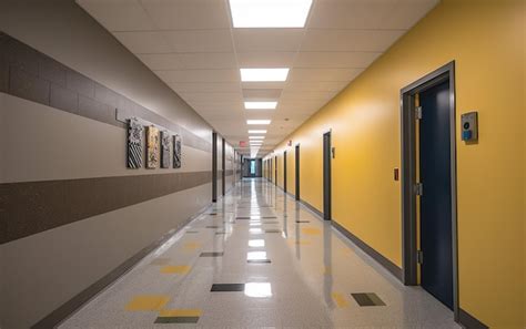 Premium Ai Image School Hallway Ai Generative Ai