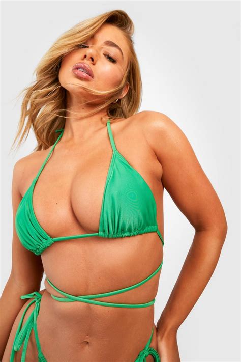 Essentials Itsy Bitsy Bikini Top Boohoo Au