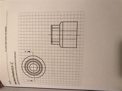 Solved Sketch The Front View As A Full Section As Indicated Chegg