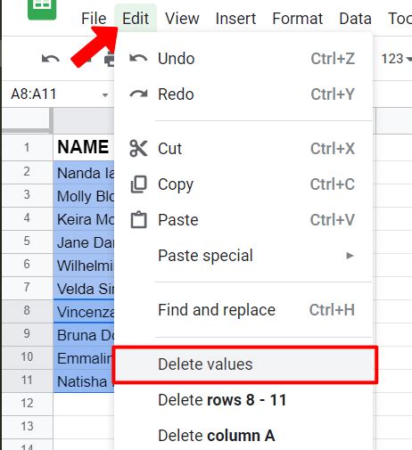 How To Clear Cells In Google Sheets In 2025 Examples