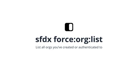 sfdx force org list fig