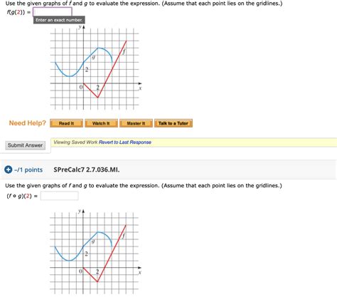 Solved Use The Given Graphs Of F And G To Evaluate The