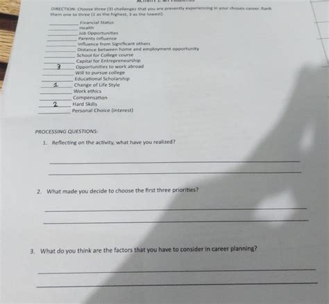Direction Choose Three Challenges That Studyx