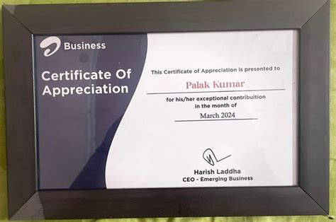 Palak Kumar On Linkedin Airtelbusiness Appreciationcertificate