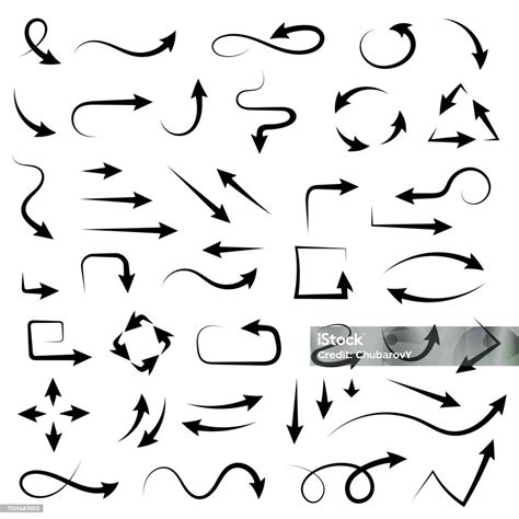 黒い巻き毛の矢印フィリグリーのいたずら書きのセット いたずら書きのベクターアート素材や画像を多数ご用意 いたずら書き