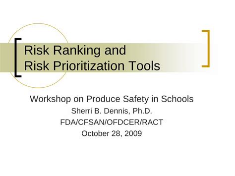 Pdf Dennis Risk Ranking And Risk Prioritization Tools Dokumen Tips