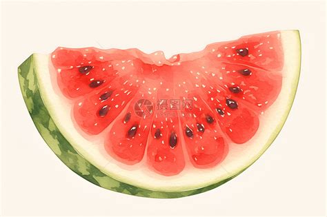 清新水彩画中的一片西瓜插画图片下载 正版图片601244098 摄图网
