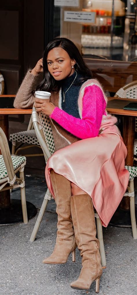 Slip Skirt Striped Sweater Otk Boots