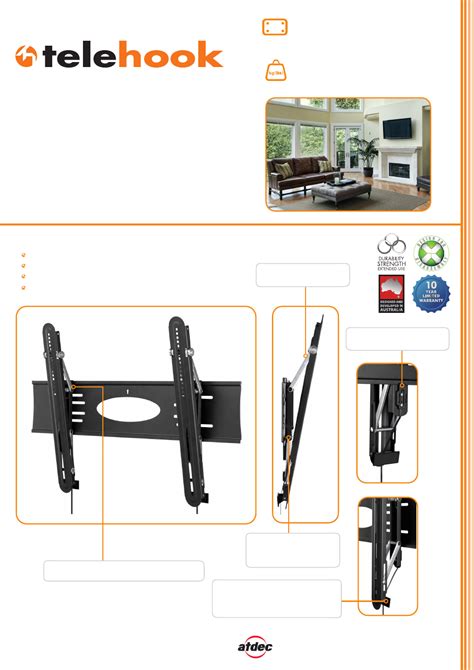 Atdec Telehook Th 3060 Lpt Slim Single Display Tilting Wall Mount User