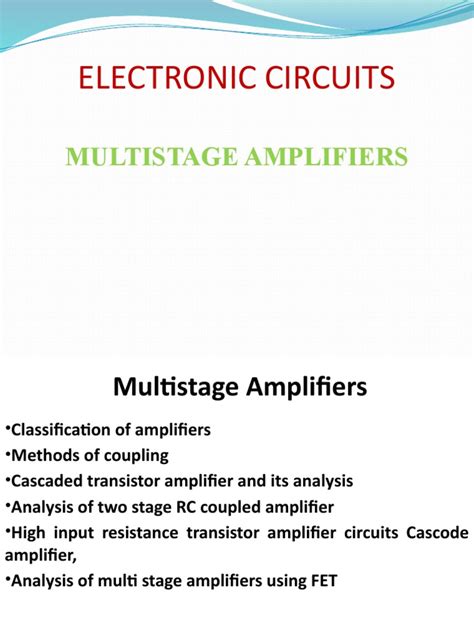 1 Multi Stage Amplifiers Pdf